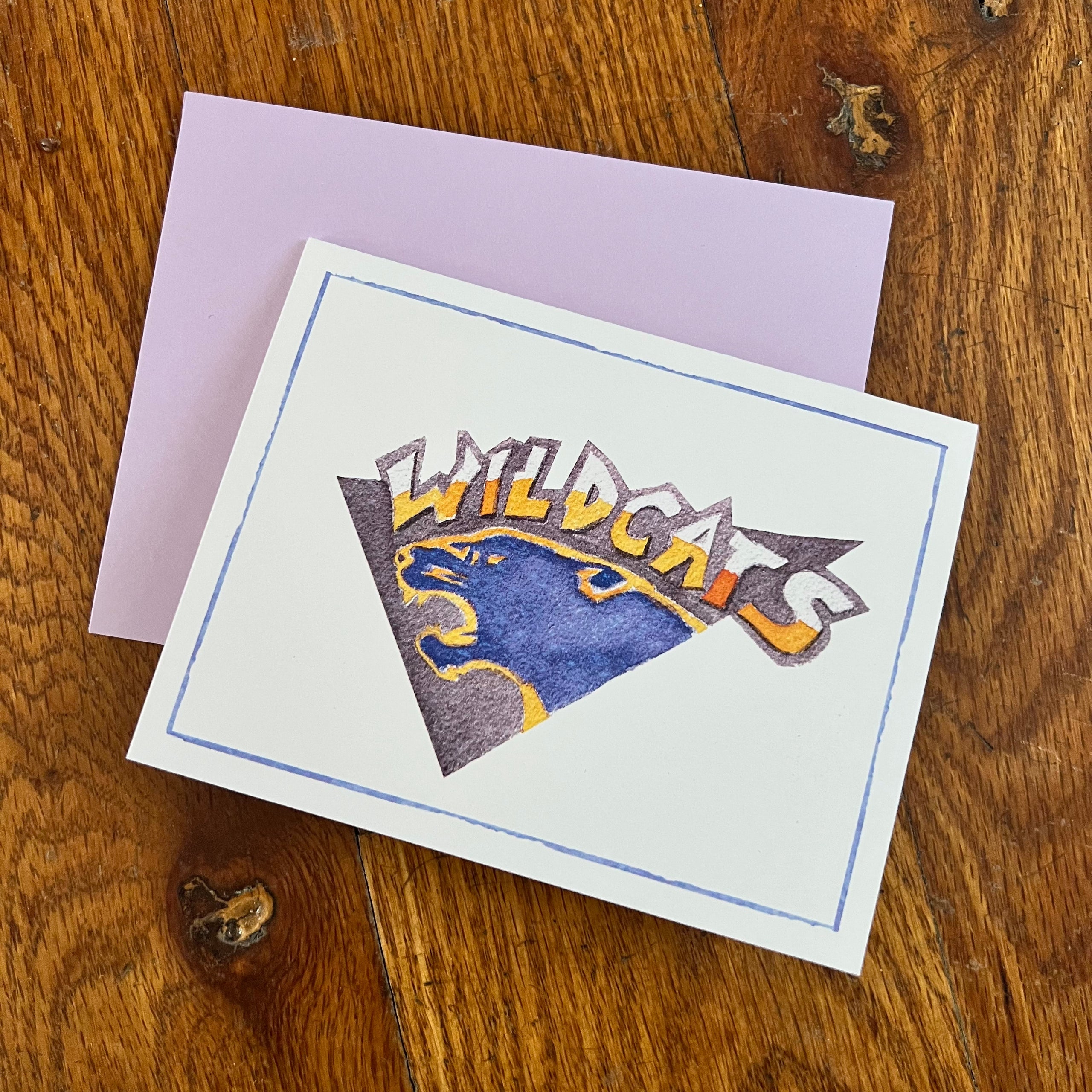 Wildcat Watercolor Logo in Watercolor - Greeting Card | Nice Shirt Co.